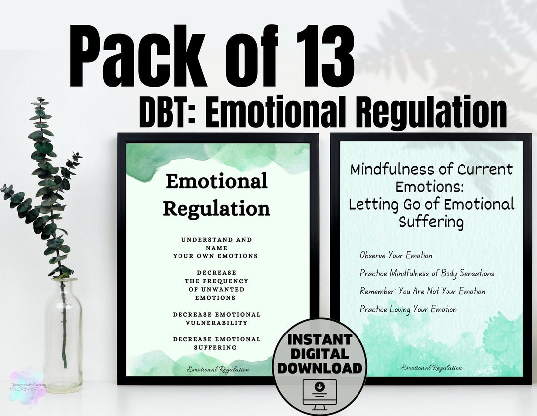 DBT: Emotional Regulation, Pack of 13 Dialectical Behavior Therapy ...