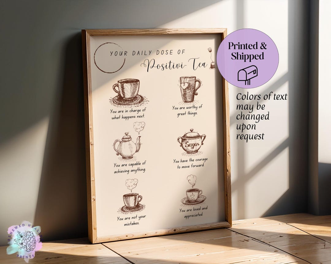 Simple Positivity Affirmation Tea Theme for Social Workers, Counseling ...