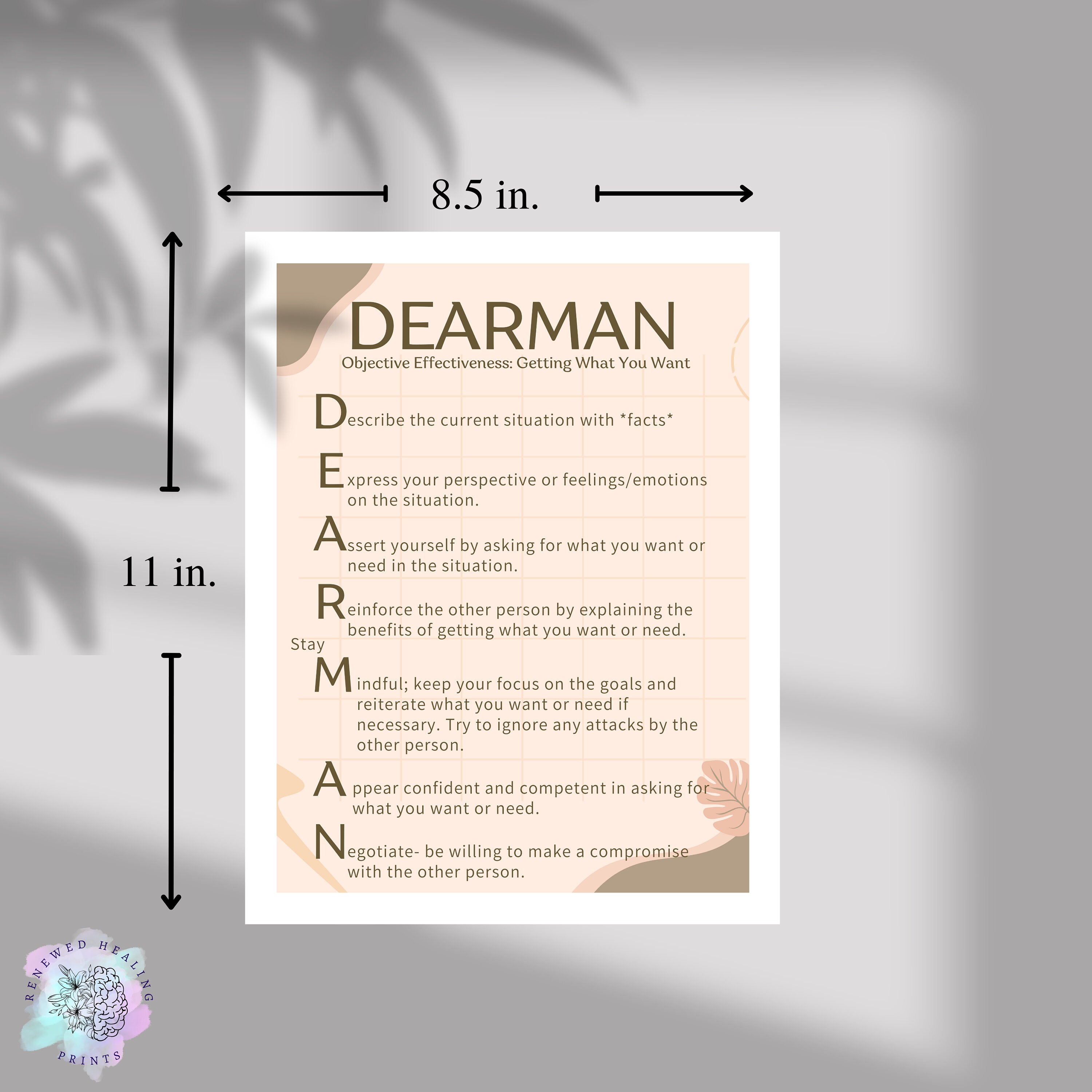 DBT:DEARMAN | BOHO Dialectical Behavior Therapy, Interpersonal ...