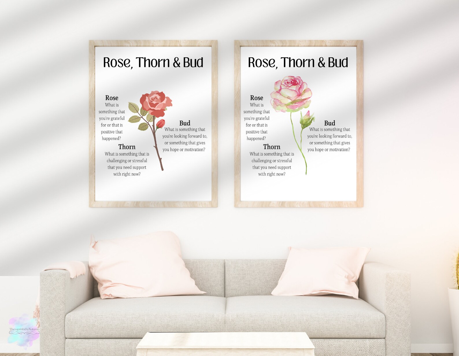 2 Styles of Rose, Bud and Thorn Check in Resource With Handouts, Great ...