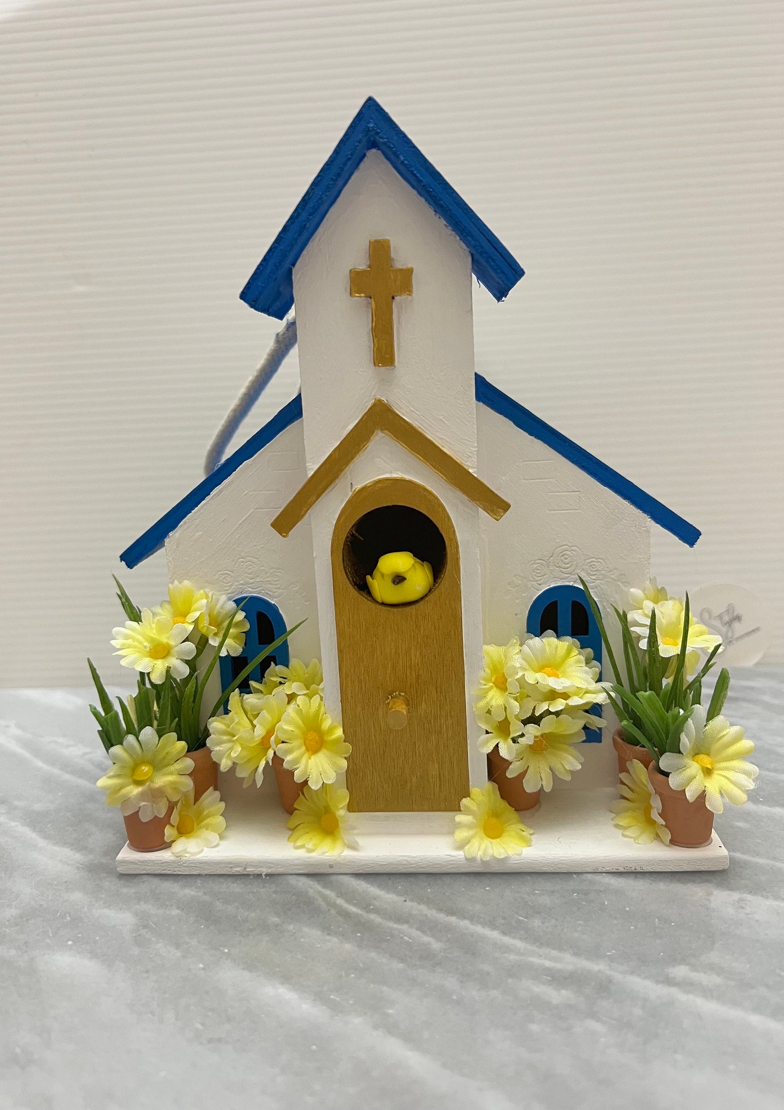 Decorative Birdhouse - “greek Isle Church” - Etsy