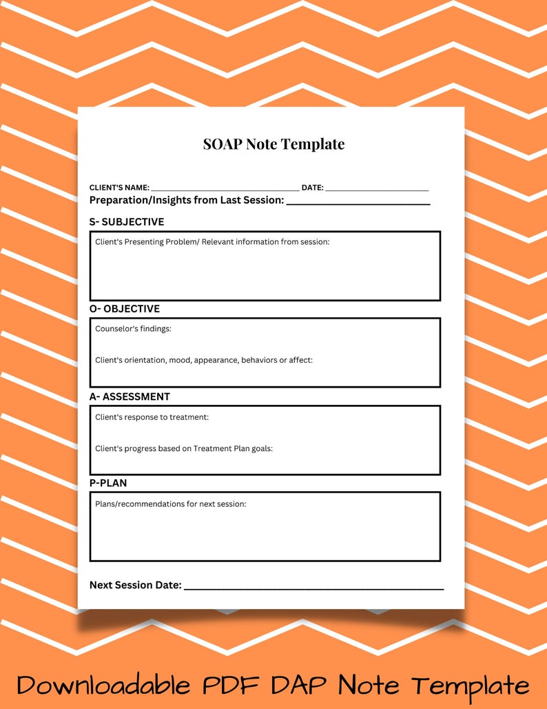 Downloadable SOAP Note Template - Etsy