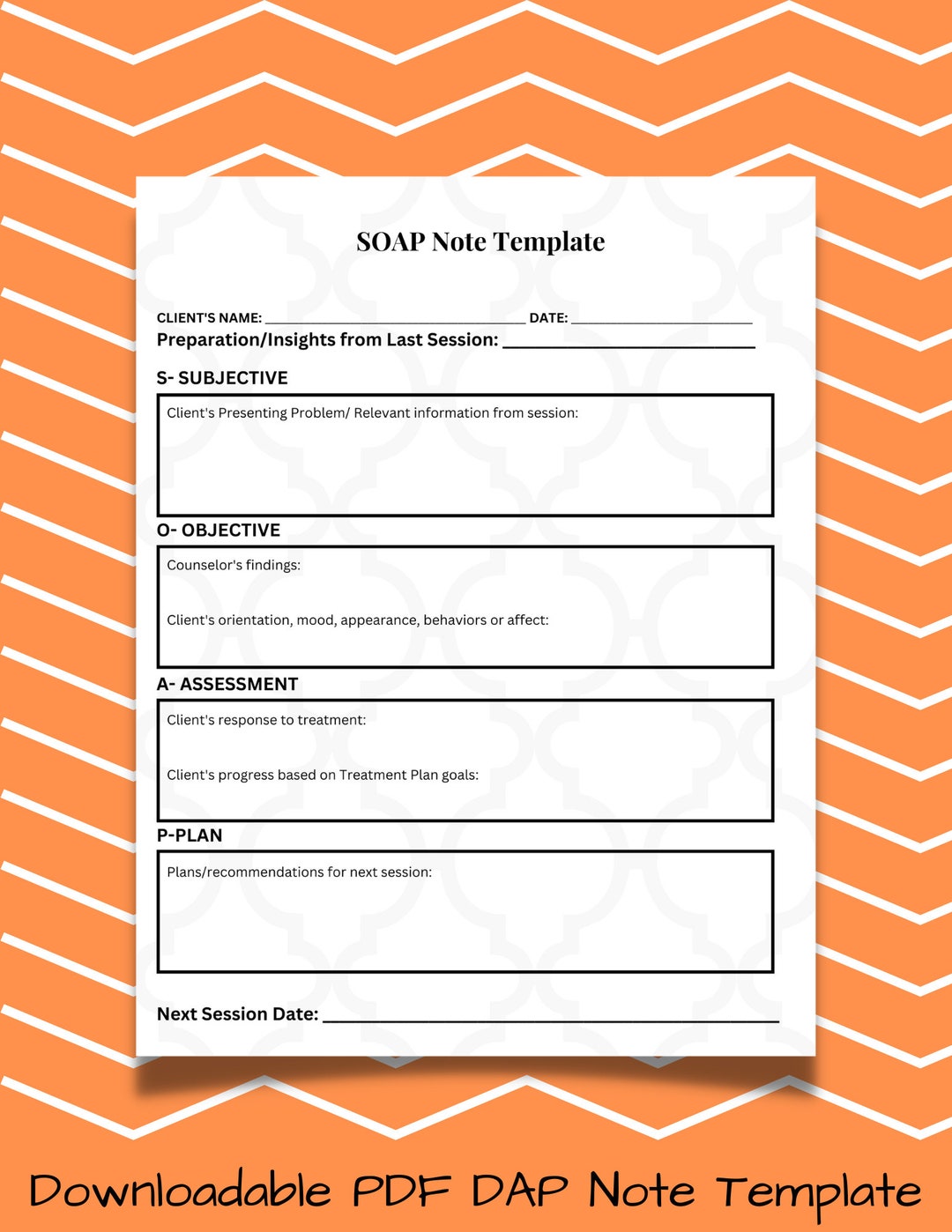Downloadable Designed SOAP Note Template - Etsy