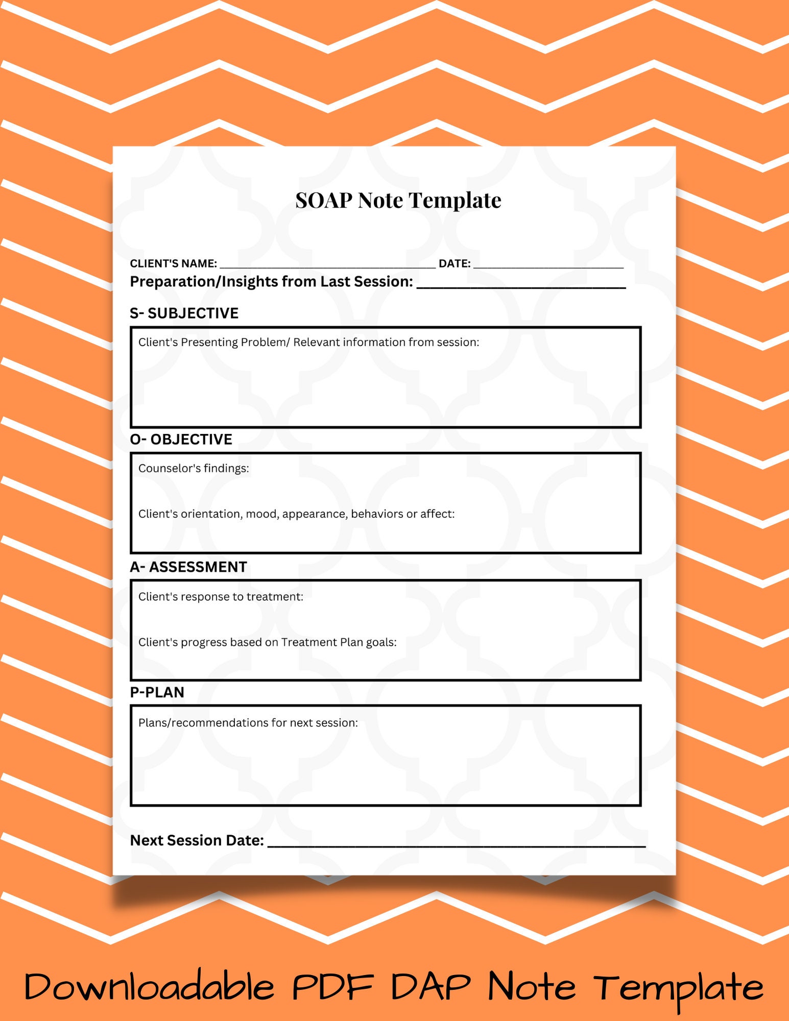 Downloadable Designed SOAP Note Template - Etsy