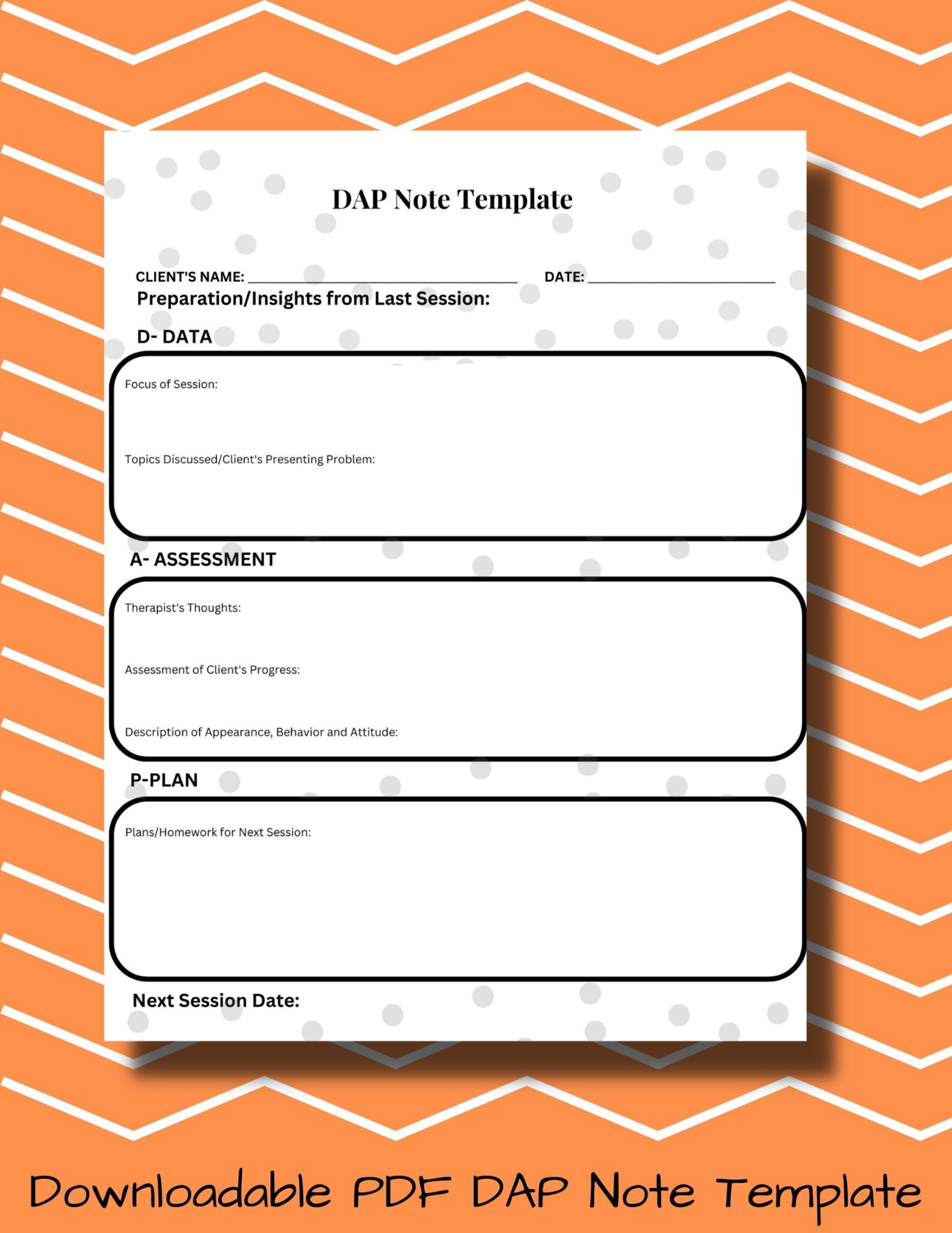 Mental Health Counselor DAP Note Template - Etsy
