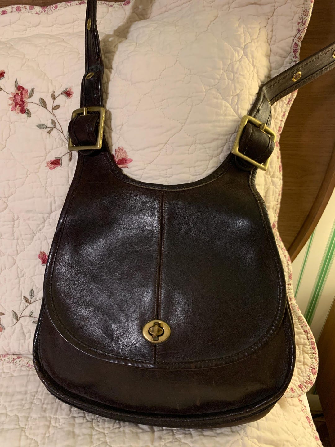 Vintage Coach Pre-creed Crescent Bag in Mocha - Etsy