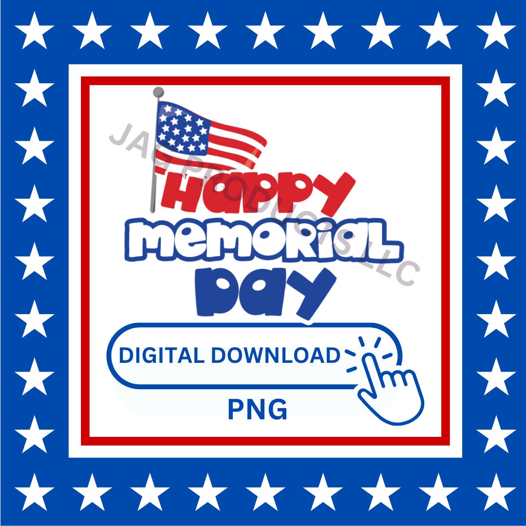 Patriotic Memorial Day Clipart - American Flag-themed Digital Download ...