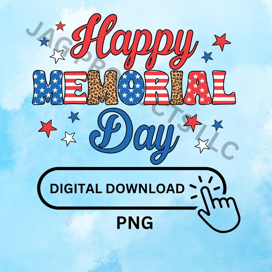 Bold Patriotic Memorial Day Script - Festive Stars and Stripes Digital ...