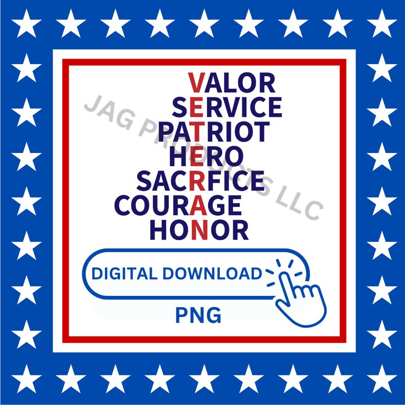 Patriotic Word Art - Memorial Day Valor and Honor Digital PNG ...