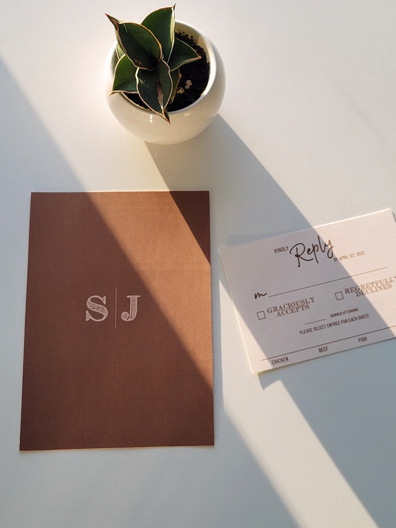 Earth Tones Simple Boho Wedding Invitation Template Bundle Minimalist ...