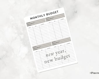 Monthly Budget Planner Tracker, Expenses Tracker, Perfect for Adulting ...