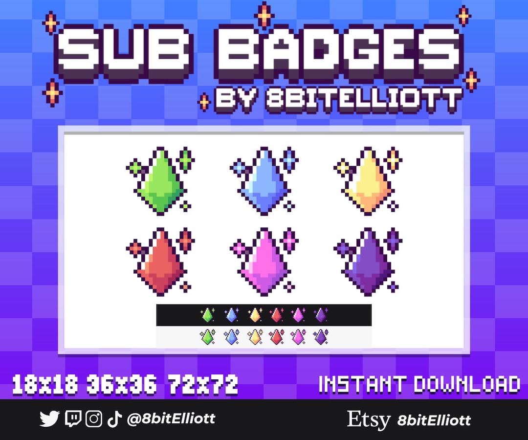 Crystal Subcriber Badges | Twitch Sub Badges | Twitch Badges | Bit ...