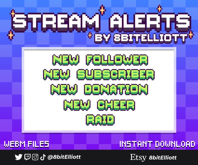 Twitch Steam Alert Pack | Animated | Webm | Sub Alert | Cheer Alert ...