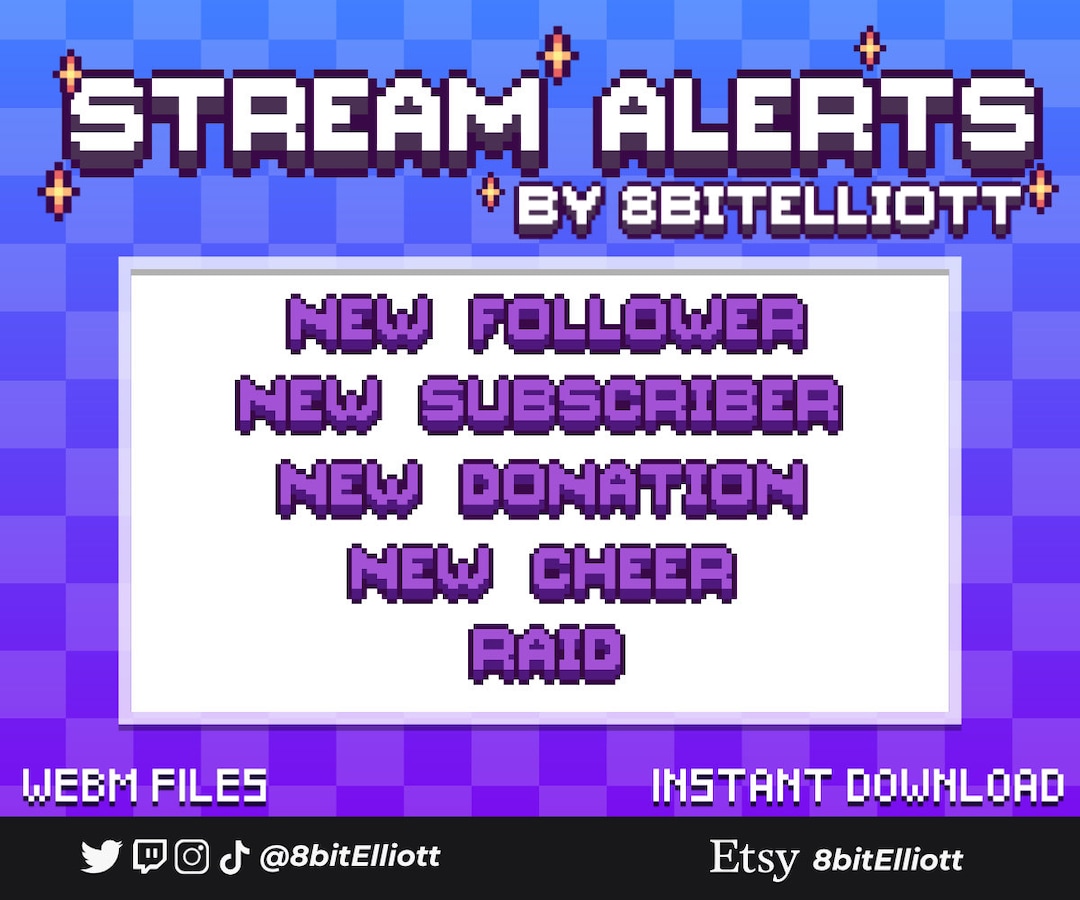 Twitch Steam Alert Pack | Animated | Webm | Sub Alert | Cheer Alert ...