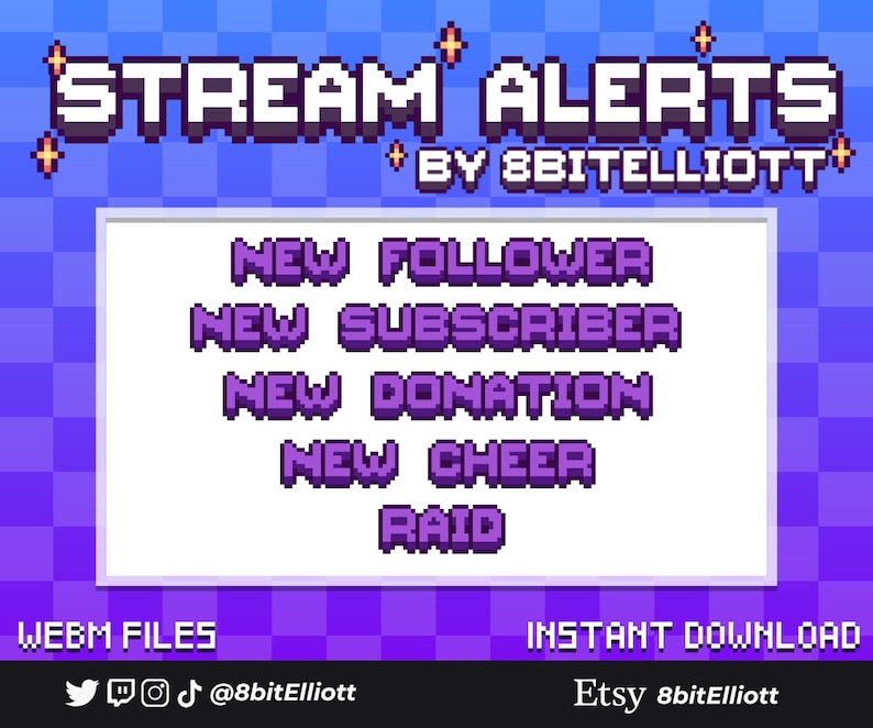 Twitch Steam Alert Pack | Animated | Webm | Sub Alert | Cheer Alert ...