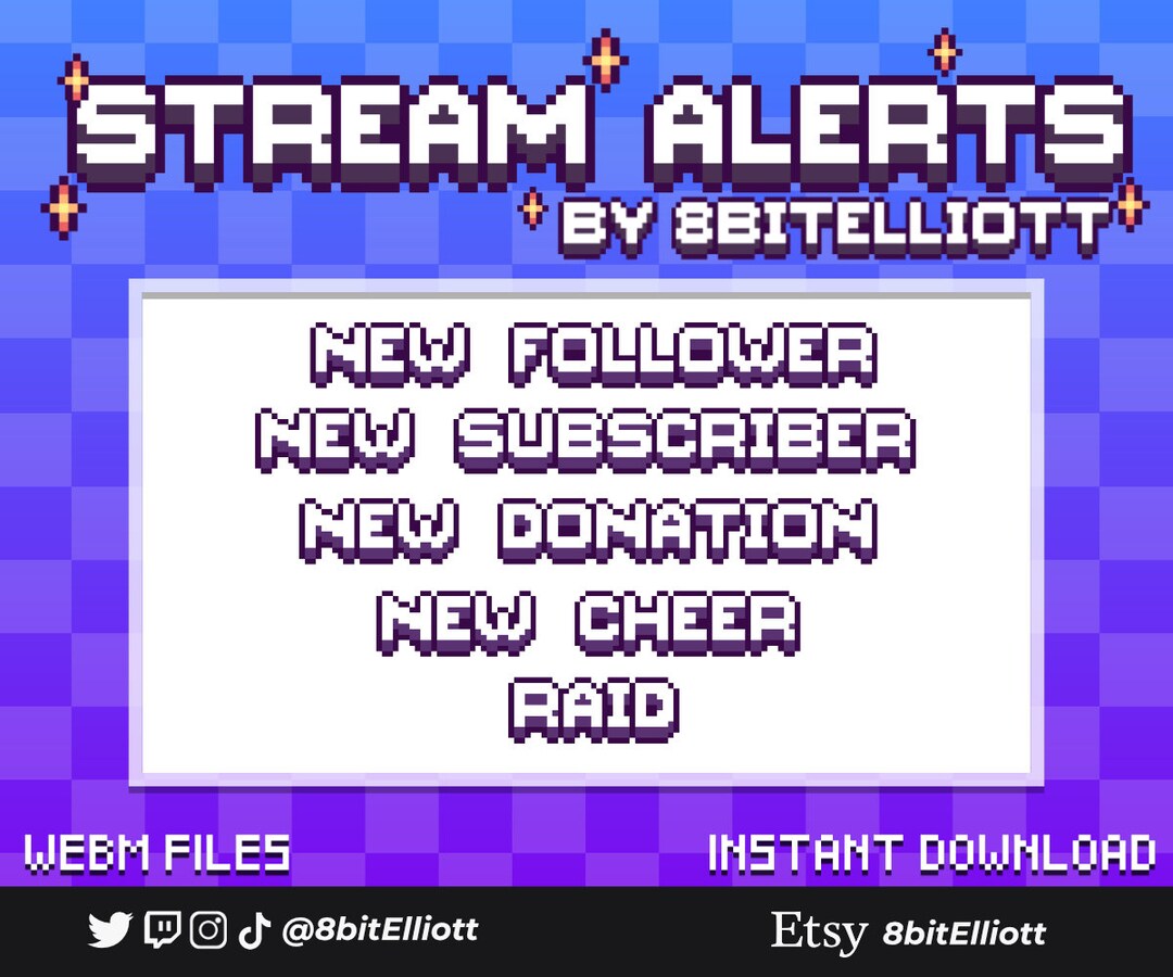 Twitch Steam Alert Pack | Animated | Webm | Sub Alert | Cheer Alert ...