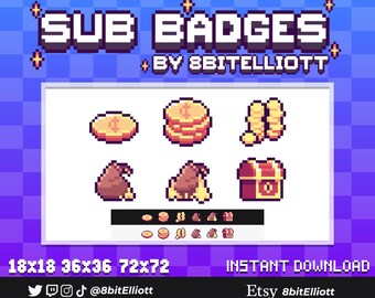 Pixel Slime Subcriber Badges | Twitch Sub Badges | Twitch Badges | Bit ...