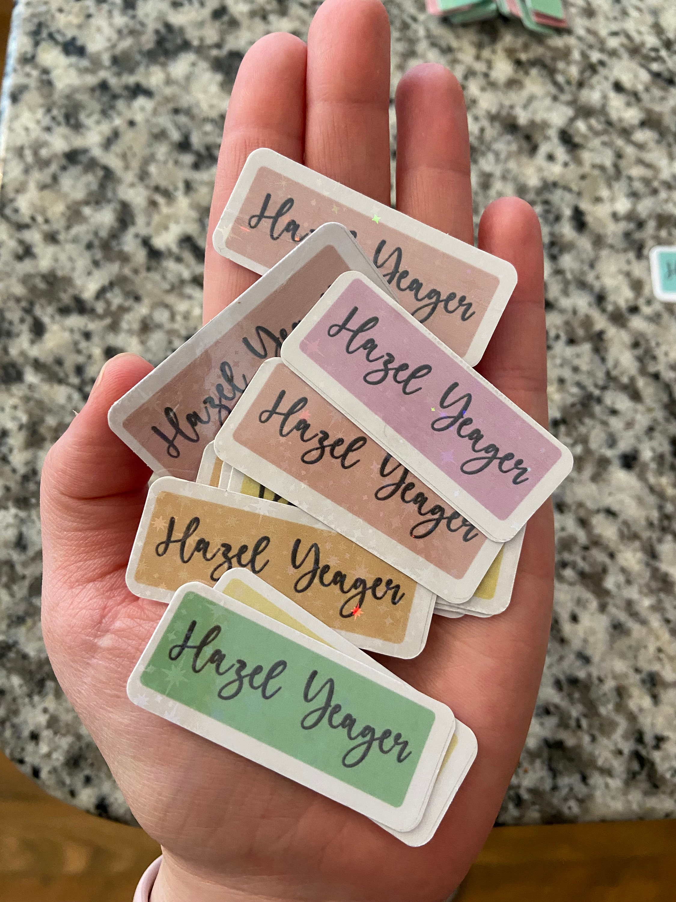 Rainbow Glitter Rectangle Labels - Etsy