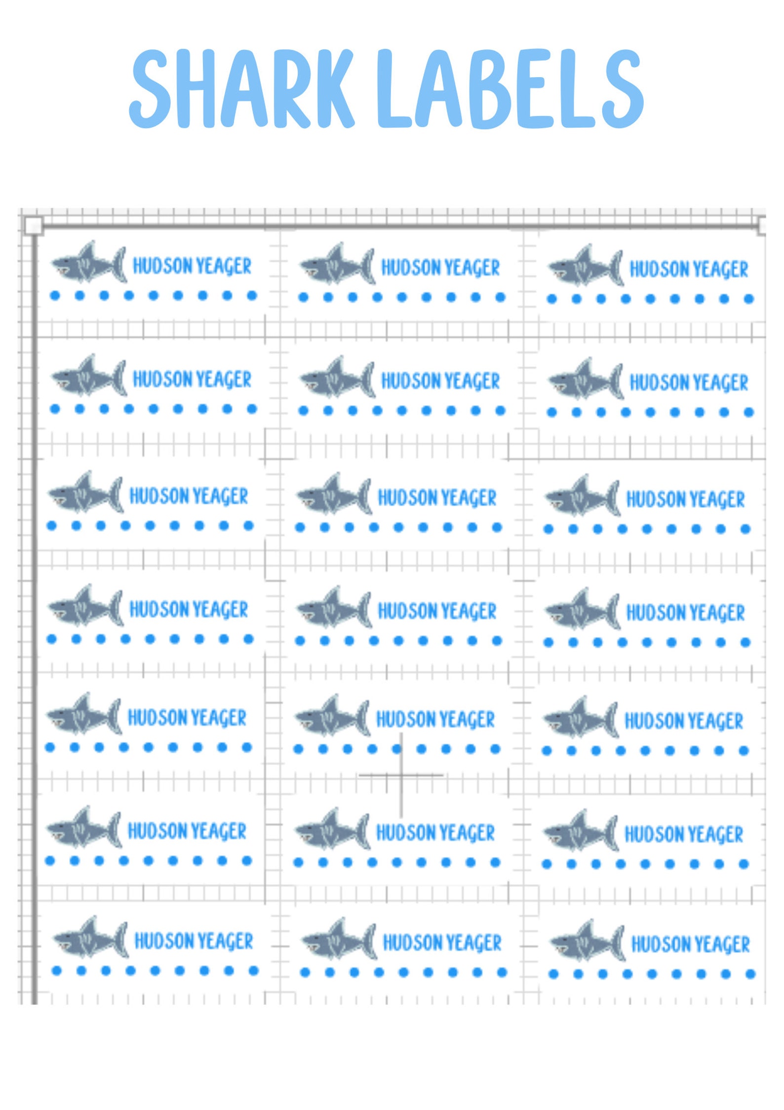 Shark Labels - Etsy