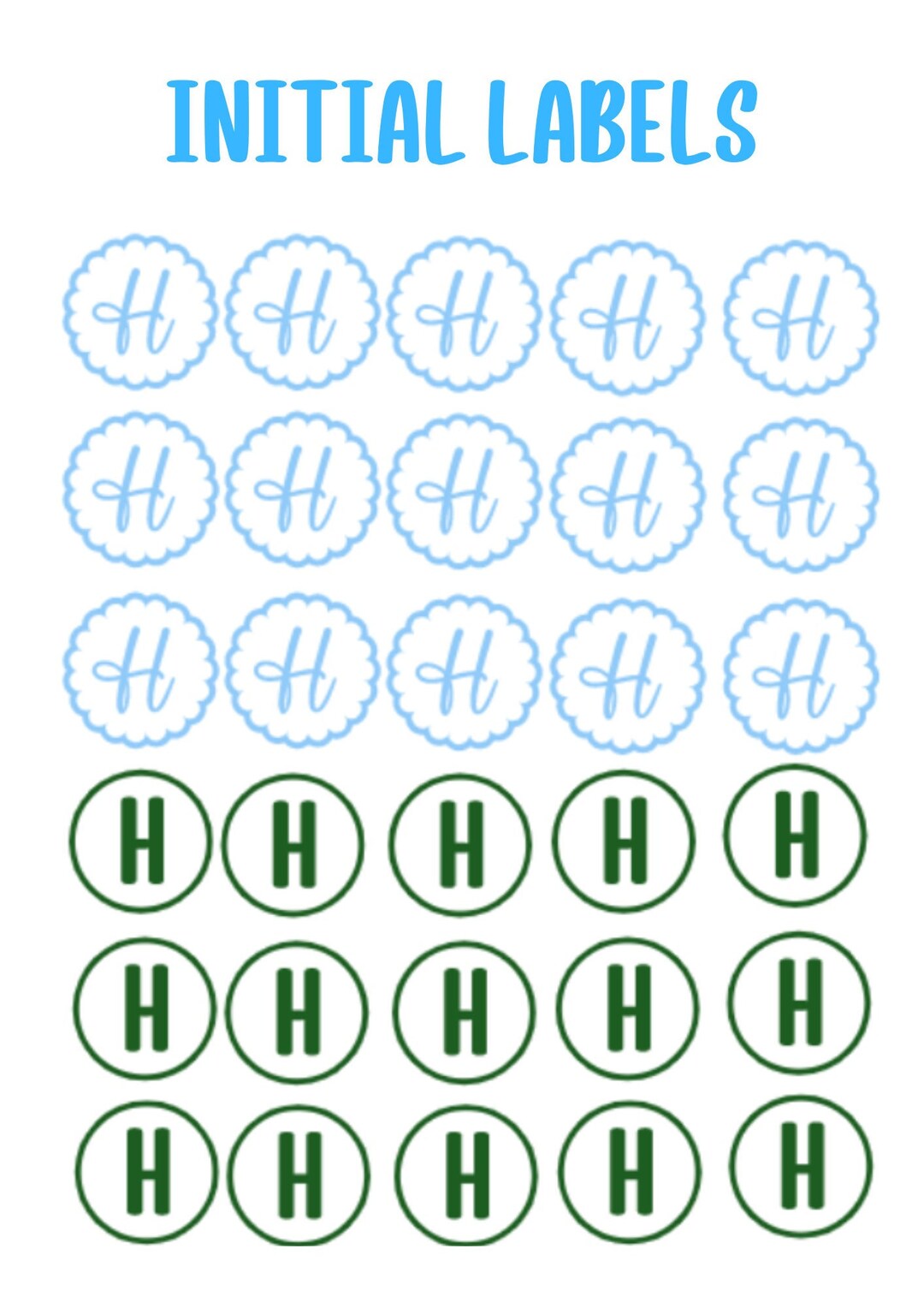 Initial Labels - Etsy