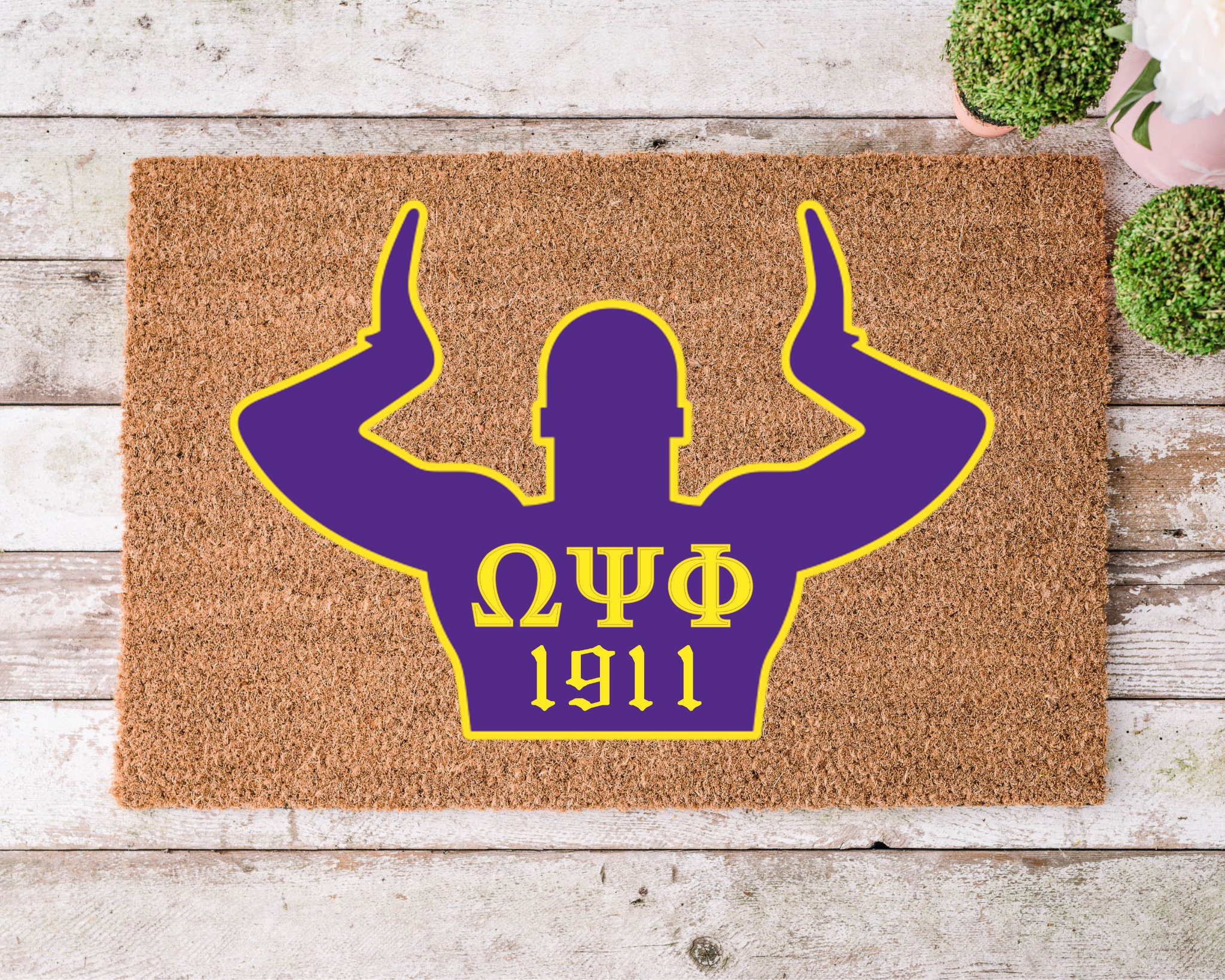 Omega Psi Phi Doormat 1911 Paraphernalia Fraternity Door Mat Omega Psi ...