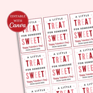 Valentines Day Sweet Treat Tag, Valentines Day Cards for Kids Classroom ...