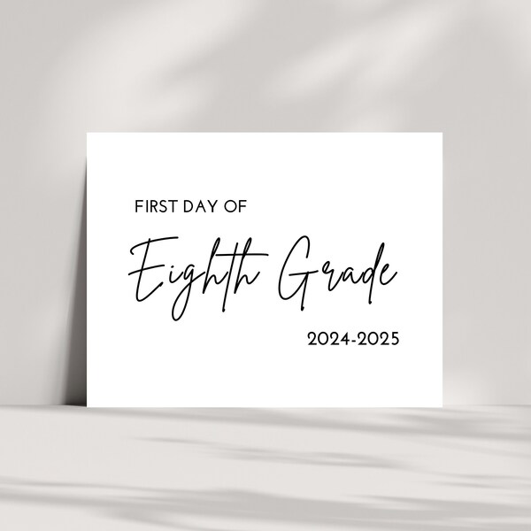 First Day of 8th Grade - Etsy