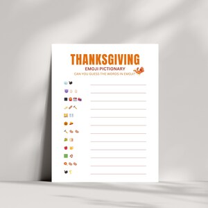 Emoji Pictionary, Thanksgiving Game, Emoji Guess Game, Printable Fall ...