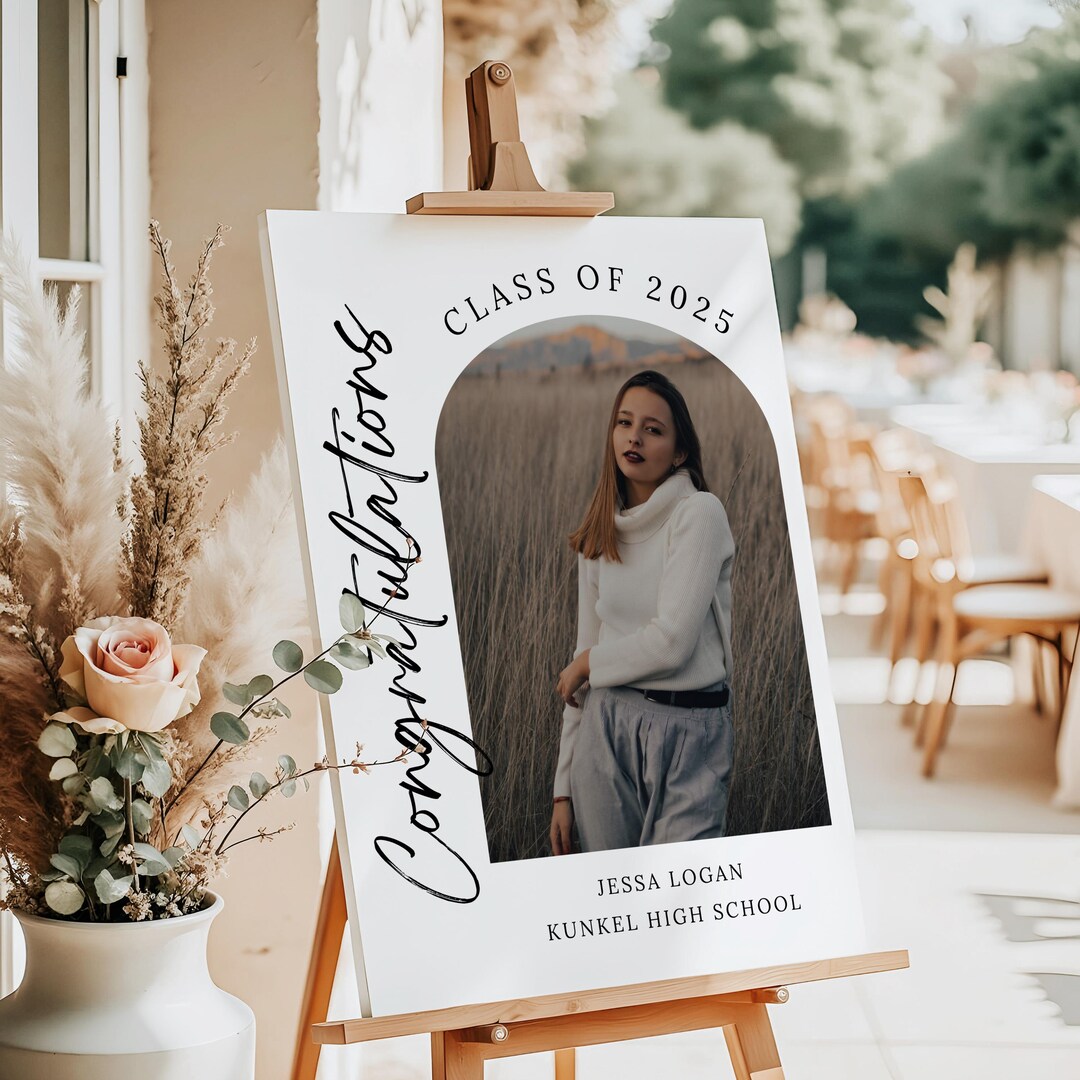Graduation Party Sign, Graduate Photo Celebration Sign, Welcome Poster ...