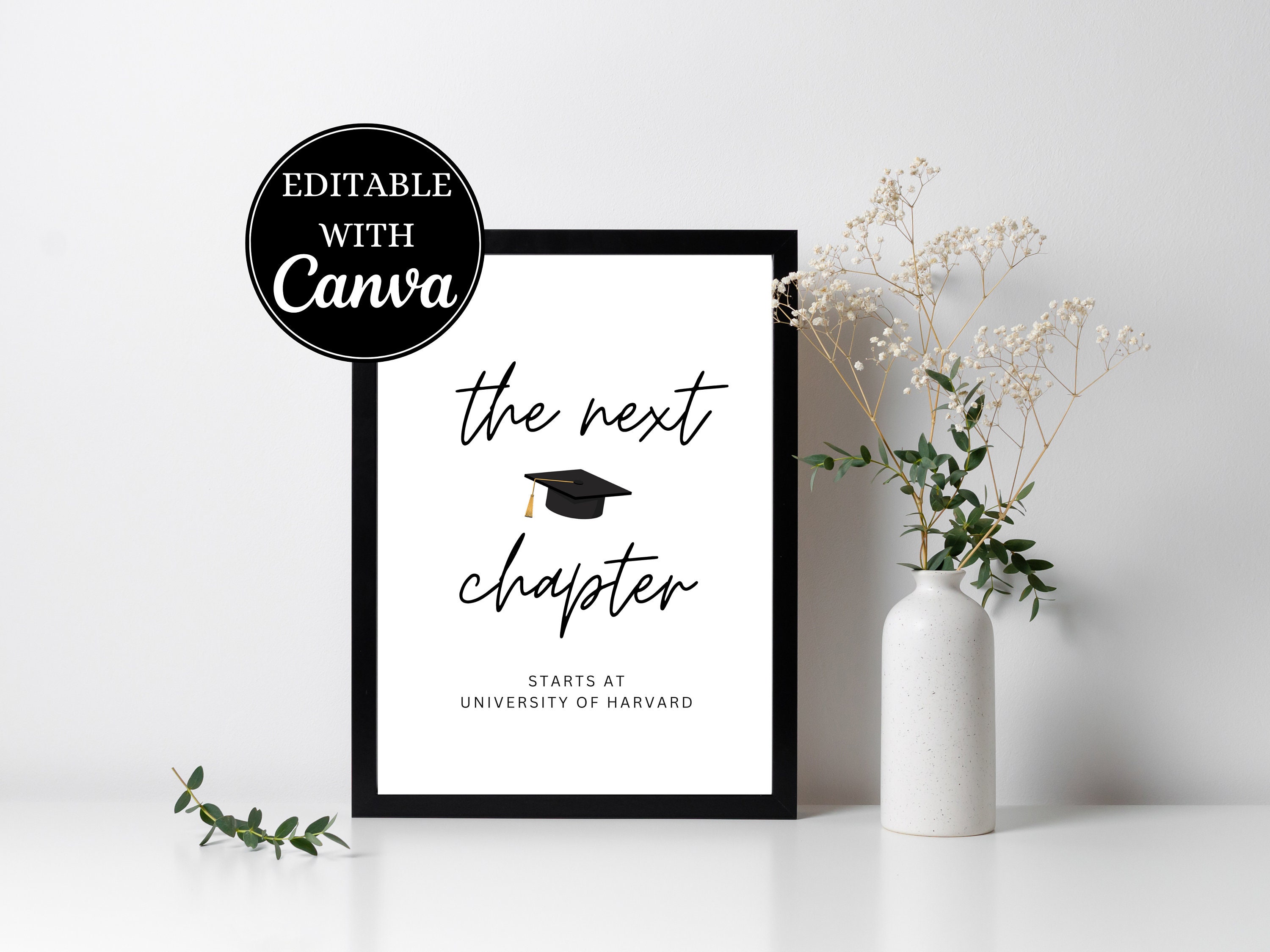 The Next Chapter Sign, Graduation Party Sign, Class of 2024, Editable ...