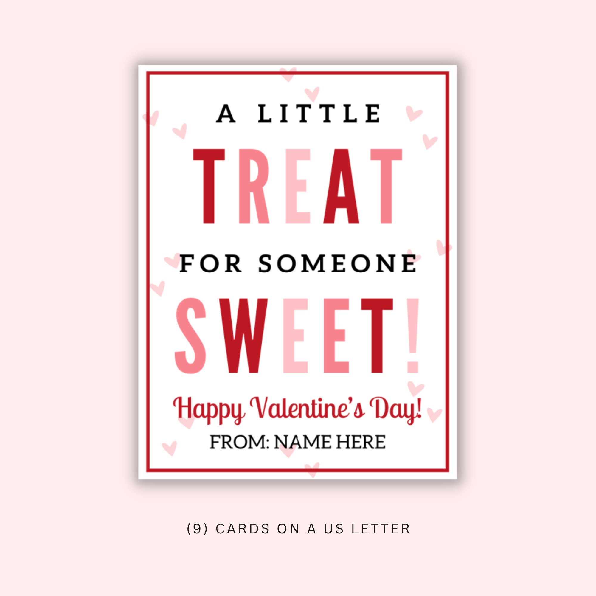Valentines Day Sweet Treat Tag, Valentines Day Cards for Kids Classroom ...