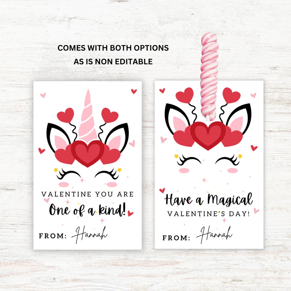 Unicorn Valentine Lollipop Card, Printable Unicorn Valentines Day Cards ...