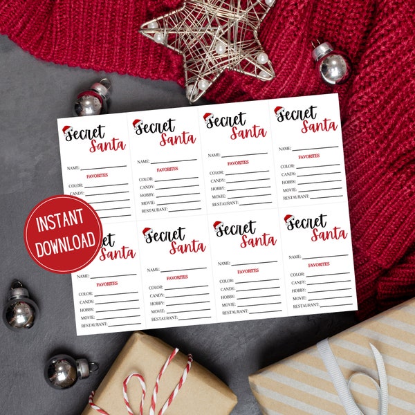 Secret Santa Tags - Etsy
