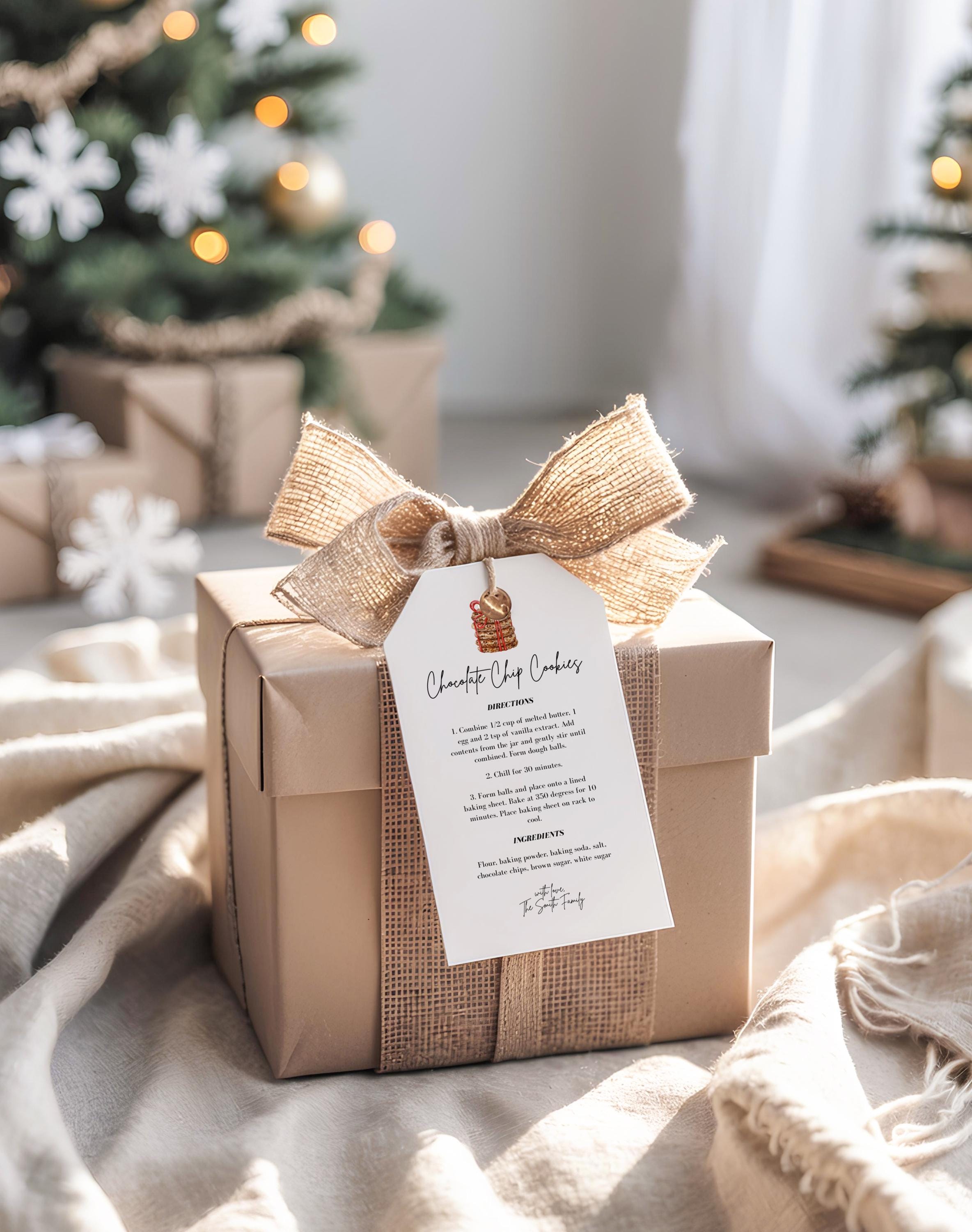 Chocolate Chip Cookie Tag Template: Holiday Baking Tag, (2x3.5, Digital ...