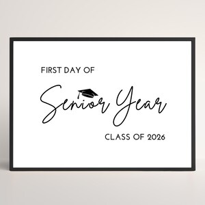 Last First Day of High School, Senior Year Sign, Class of 2026, 12th ...