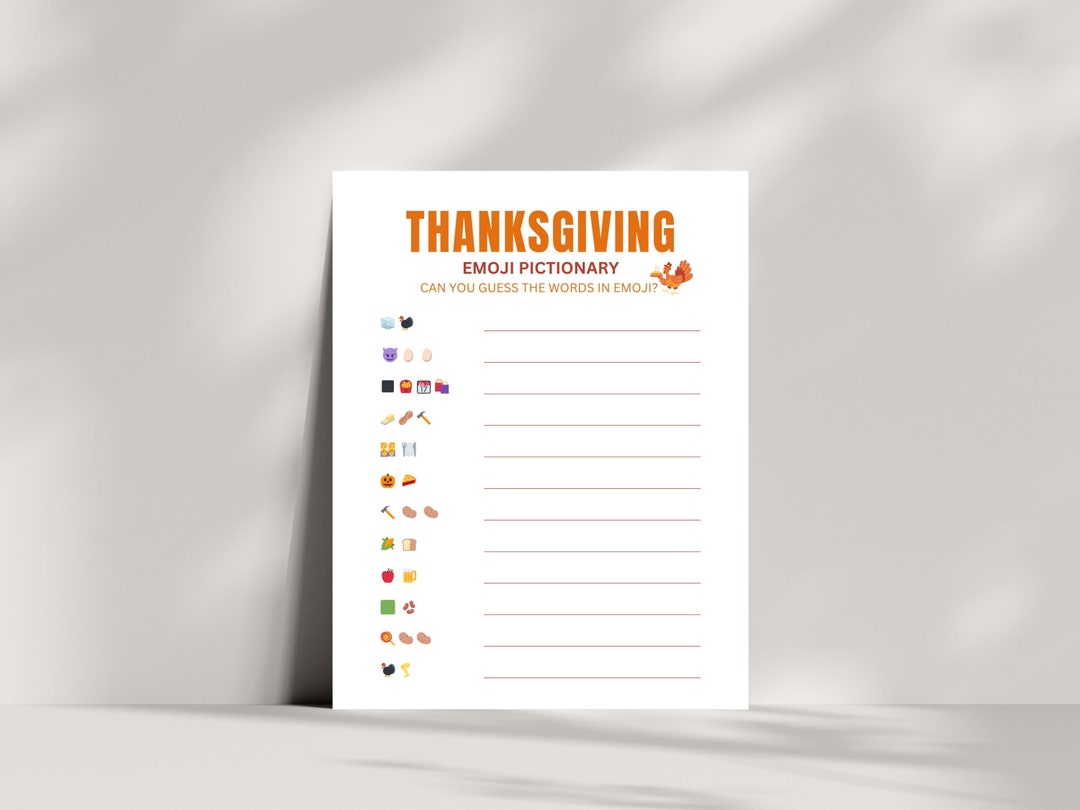 Emoji Pictionary, Thanksgiving Game, Emoji Guess Game, Printable Fall ...