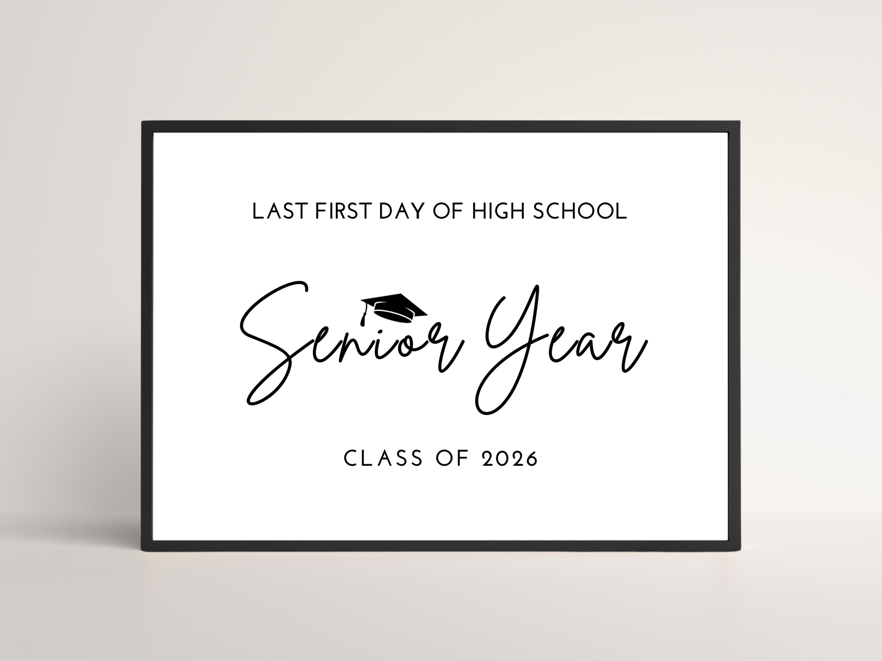 Senior Year Sign: First Day of School Photo Prop (instant Download) - Etsy