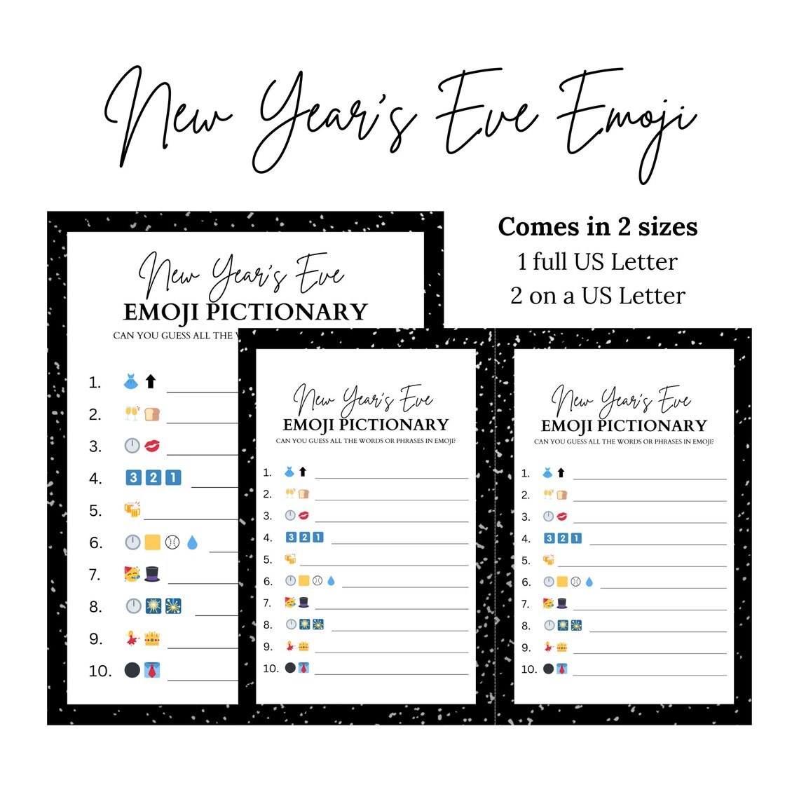 New Years Eve Emoji Pictionary, New Years Eve Party, Games for Adults ...