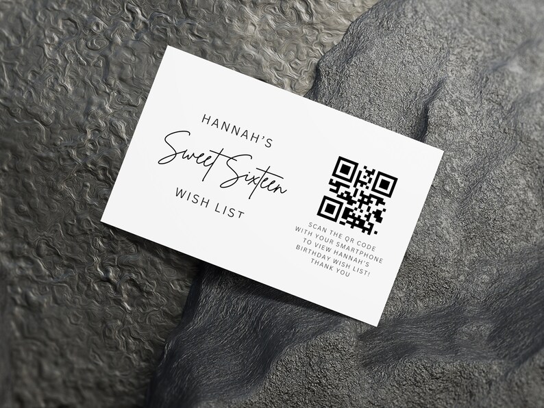Birthday Wish List QR Code Insert Card (digital Download) - Etsy