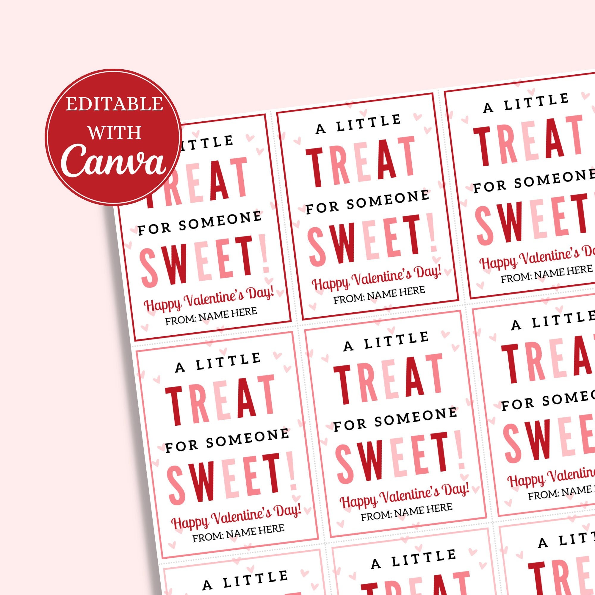 Valentines Day Sweet Treat Tag, Valentines Day Cards for Kids Classroom ...