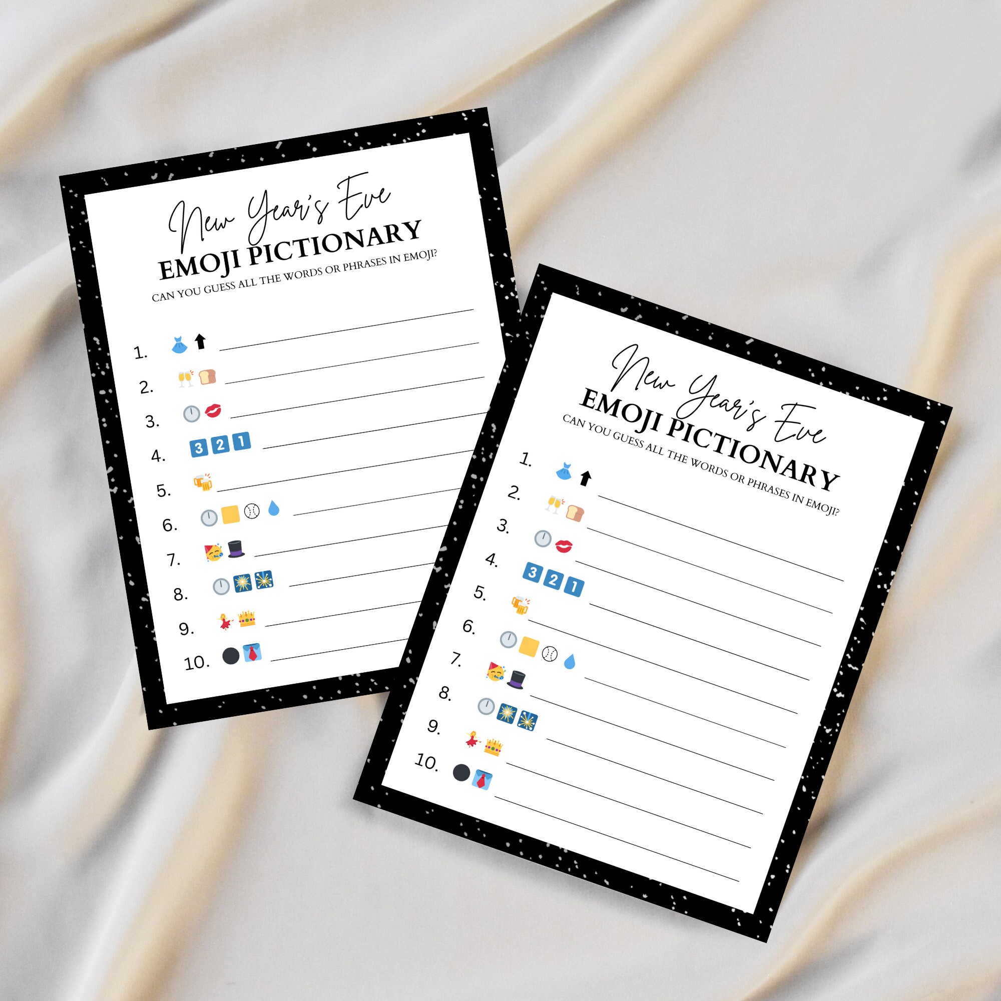 New Years Eve Emoji Pictionary, New Years Eve Party, Games for Adults ...