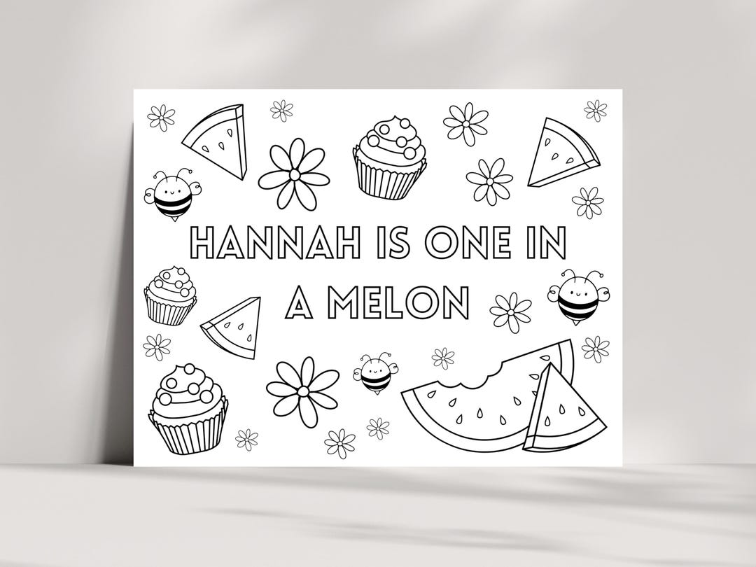 One in A Melon Activity Sheet, Watermelon Coloring Page, Melon Birthday ...
