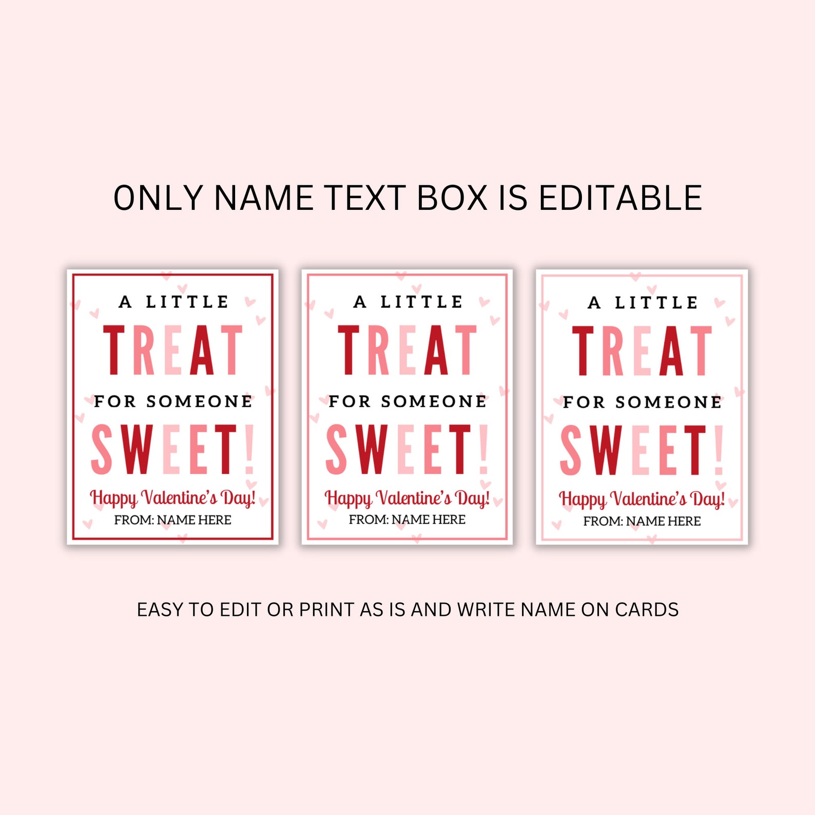 Valentines Day Sweet Treat Tag, Valentines Day Cards for Kids Classroom ...