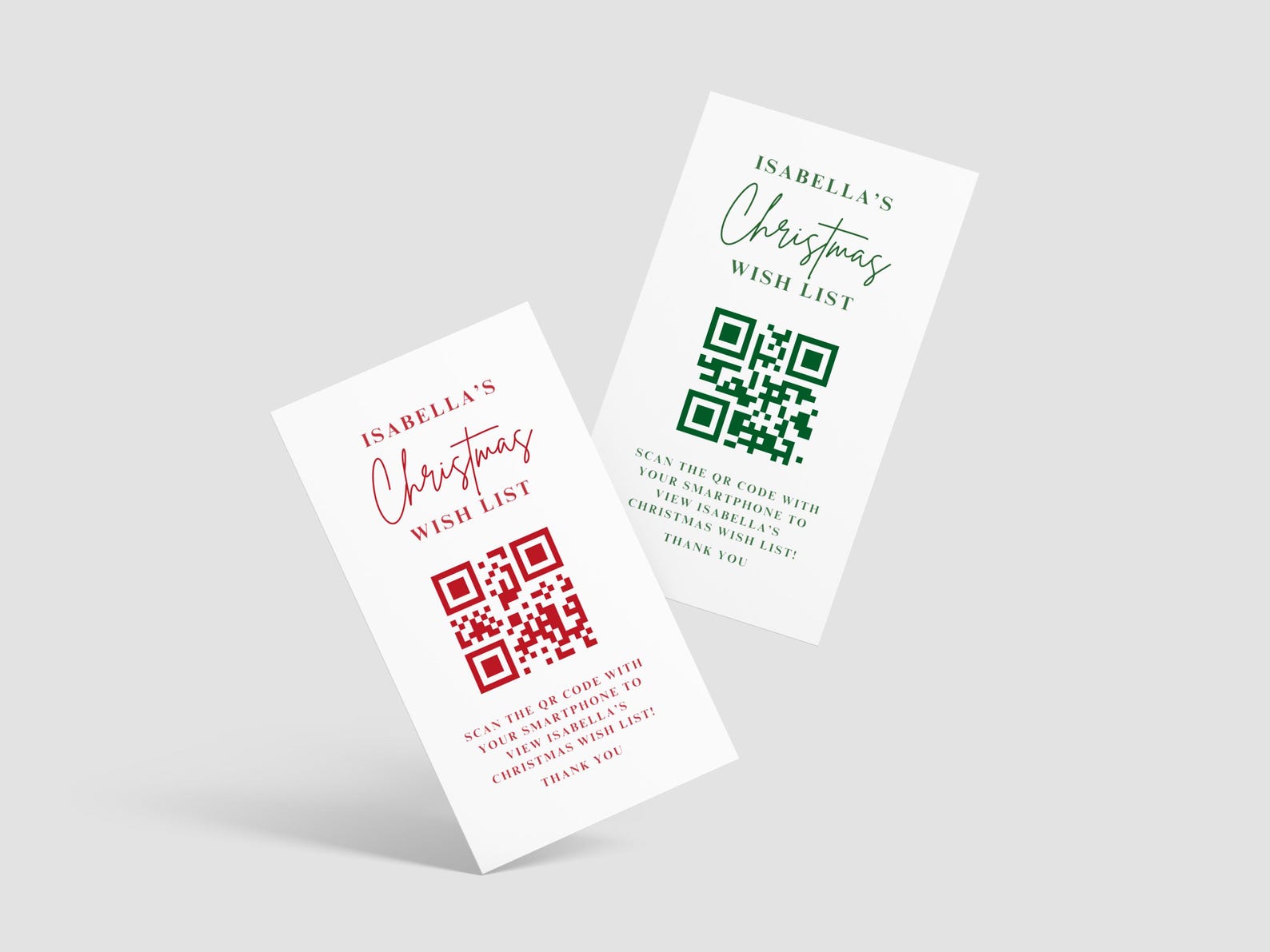 Christmas Wish List QR Code Card Insert: Canva Template (digital ...