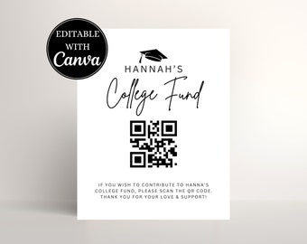 Editable Graduation Party Venmo Sign | Canva Template | Digital Grad ...