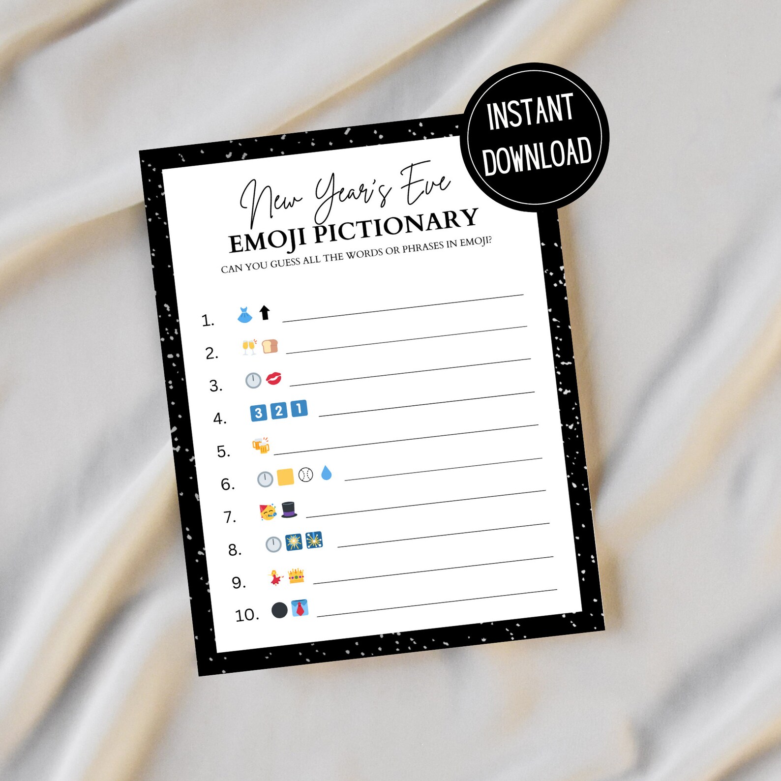 New Years Eve Emoji Pictionary, New Years Eve Party, Games for Adults ...