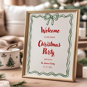 Christmas Party Welcome Sign Template: Elegant Holiday Poster (canva ...