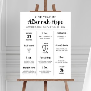 My First Year Milestone Sign, First Birthday Sign Canva Template ...