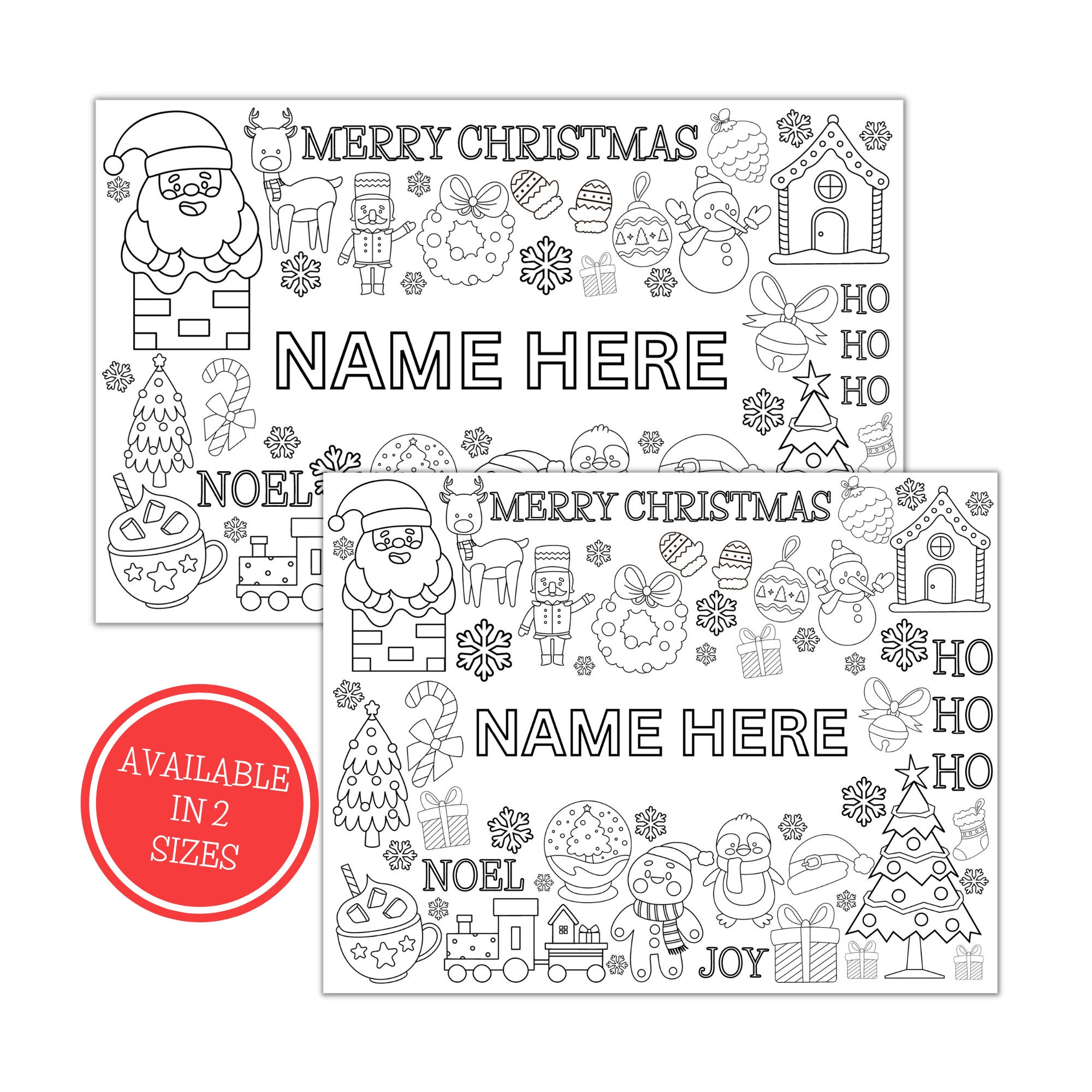Christmas Activity Placemat, Coloring Sheets, Printable Coloring ...
