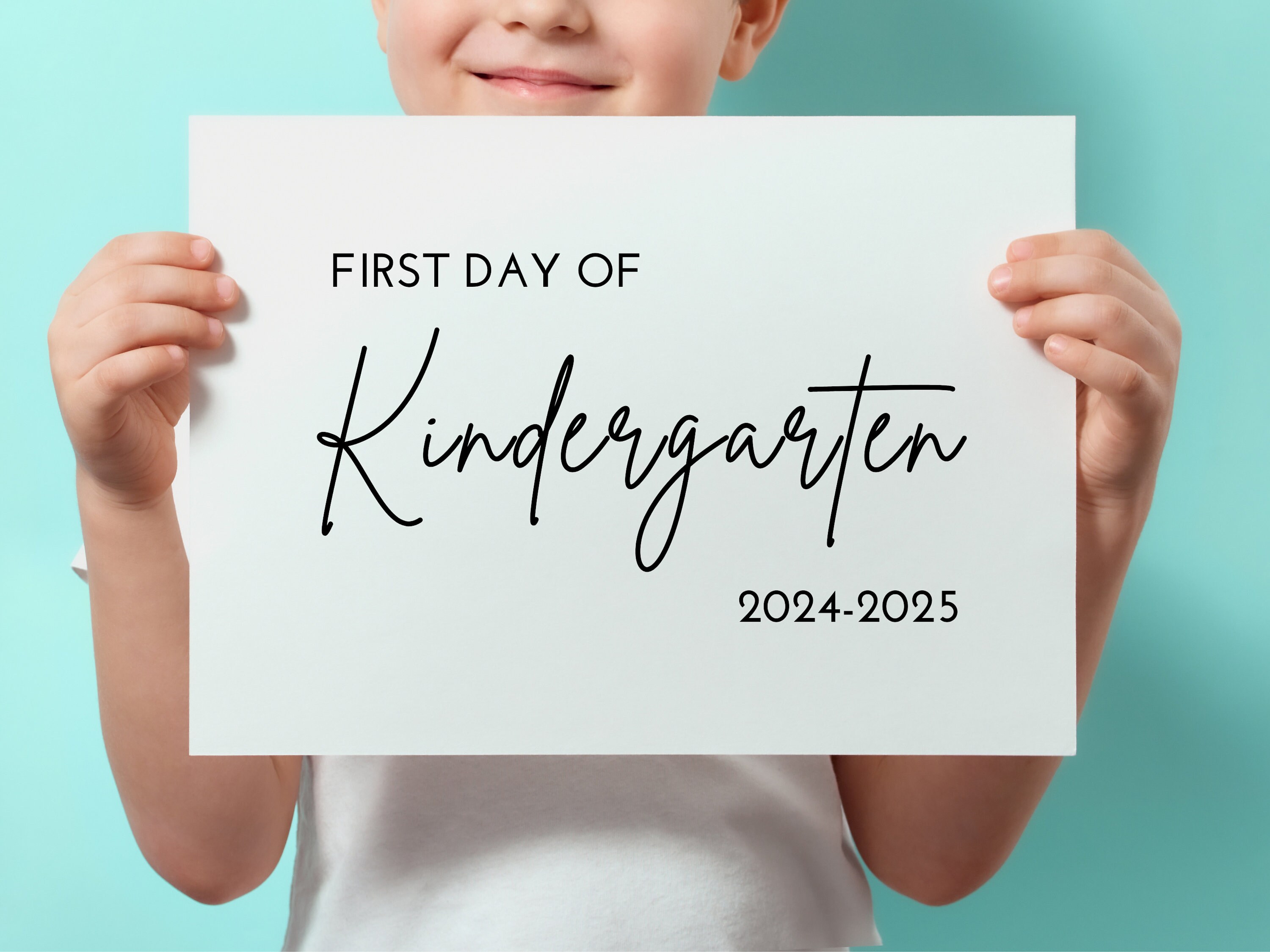 First Day of Kindergarten Sign, Printable Back to School Sign 2024 ...
